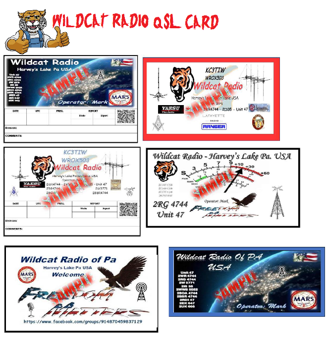 Wildcat Radio QSL cards :: Romeo Golf DX Club information